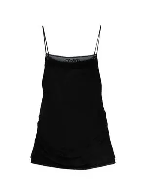 Magda Butrym Lace-trim Gathered Mini Dress - Black