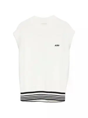 AUTRY Stripe-detailed Knitted Vest - White