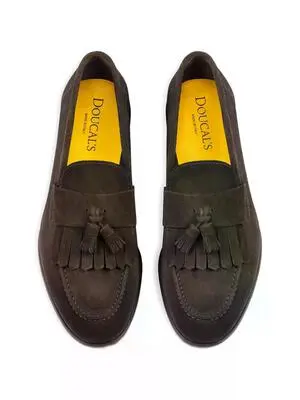 DOUCAL'S Tassel Fringe Suede Loafers