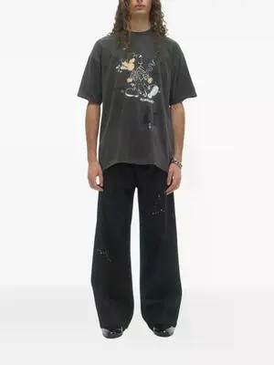 DOMREBEL Spit Cartoon-print T-shirt - Grey