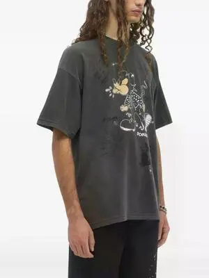 DOMREBEL Spit Cartoon-print T-shirt - Grey