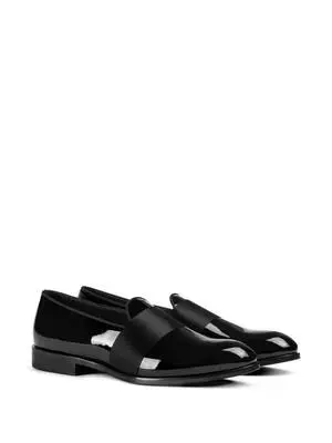 DOUCAL'S Patent-leather Band Slipper Loafers - Black