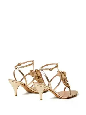 TWINSET Flower Appliqué Strappy Sandals