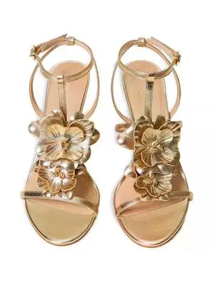 TWINSET Flower Appliqué Strappy Sandals