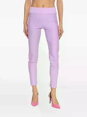 Versace Stripe-detail Leggings - Purple