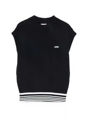 AUTRY Ribbed Knit Vest - Blue