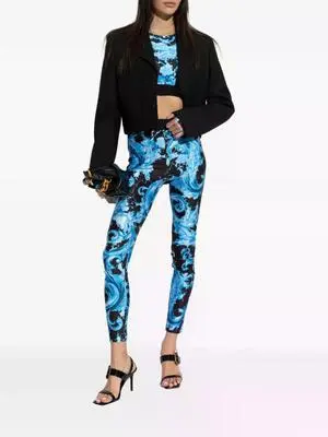 Versace Printed Long-sleeve Crop Top