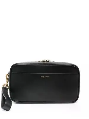 Saint Laurent Zip Wristlet Wash Bag - Black