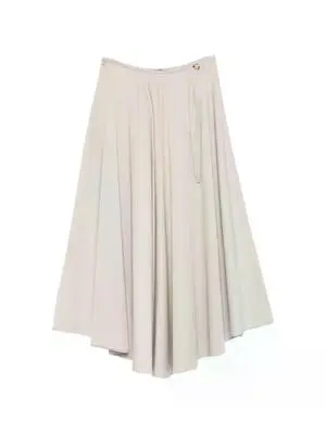 Agnona Buckle-detail Midi Skirt - Neutrals