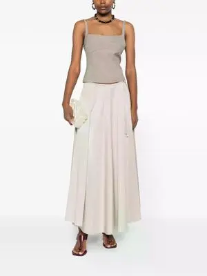 Agnona Buckle-detail Midi Skirt - Neutrals