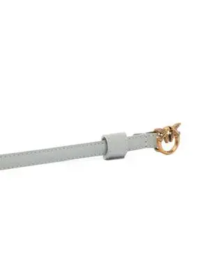 Pinko Thin Leather Belt With Love Birds Buckle