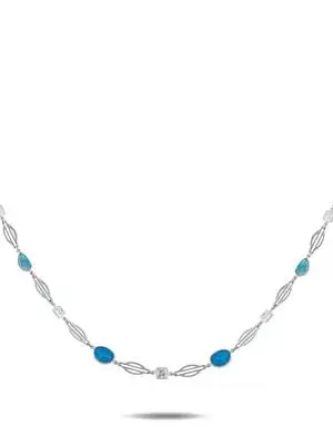 LB EXCLUSIVE Diamond And Opal Necklace - Silver