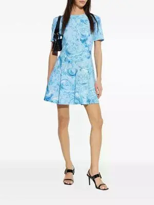 Versace Pleated Printed Mini Dress