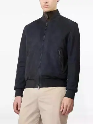 TOD'S Brera Suede Zip-fastening Bomber Jacket - Blue
