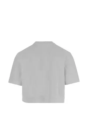 Jacquemus Embroidered-logo Cropped T-shirt - Neutrals