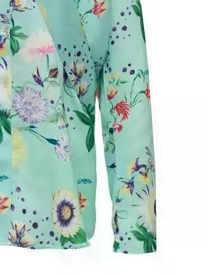 Rabanne Floral Print Blouse - Green