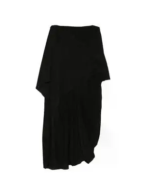 High Asymmetric Layered Midi Dress