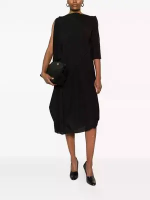 High Asymmetric Layered Midi Dress