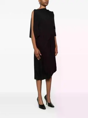High Asymmetric Layered Midi Dress