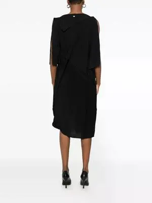High Asymmetric Layered Midi Dress