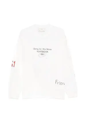 SONG FOR THE MUTE Long-sleeve Graphic T-shirt - Neutrals