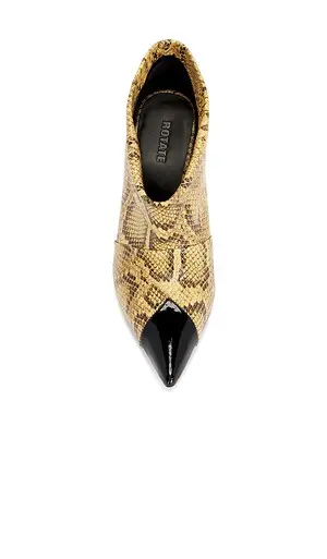 ROTATE BY BIRGER CHRISTENSEN Pointed Toe Stiletto Heel Boots With Embossed Leather And Patent Detail
