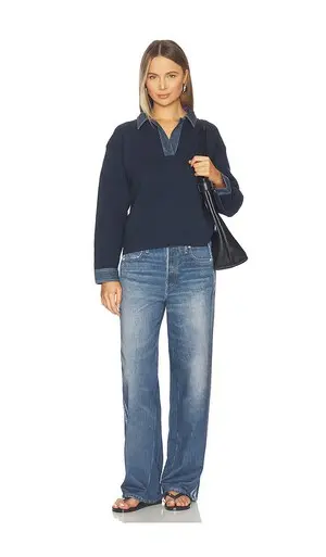 Rag & Bone Marie Denim Trim Polo