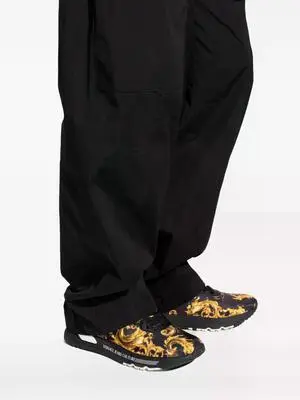 Versace Baroque-pattern Sneakers - Black