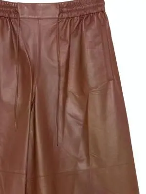 YVES SALOMON Leather Trousers With Drawstring