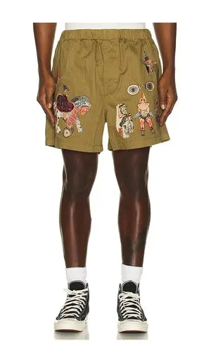 SAMUEL ZELIG Embroidered Cotton Twill Shorts