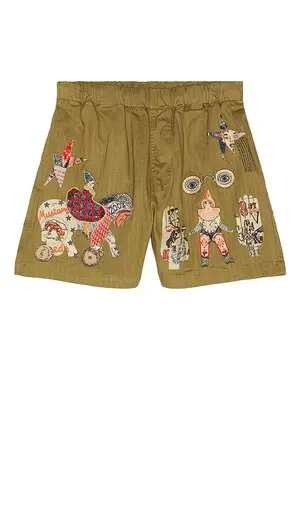 SAMUEL ZELIG Embroidered Cotton Twill Shorts