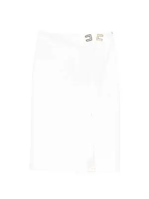 Elisabetta Franchi Slit-buckle Mini Skirt - White