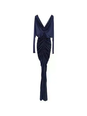 Atlein V-neck Ruched Gown