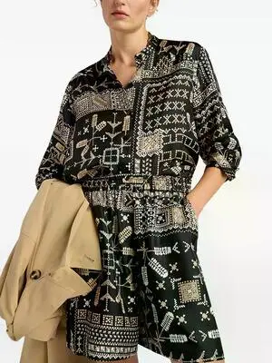 Momoni Printed Silk Twill Shorts