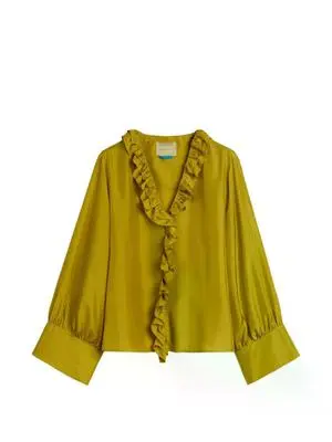 Momoni Ruffled V-neck Blouse