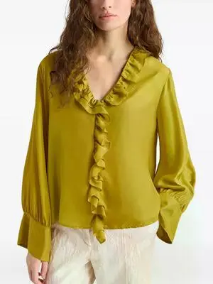 Momoni Ruffled V-neck Blouse
