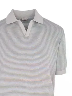 Agnona Knitted Striped Polo Shirt