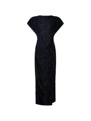 Isabel Marant Étoile Ladan Dress With Geometric Jacquard And Front Slit - Blue