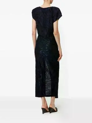Isabel Marant Étoile Ladan Dress With Geometric Jacquard And Front Slit - Blue