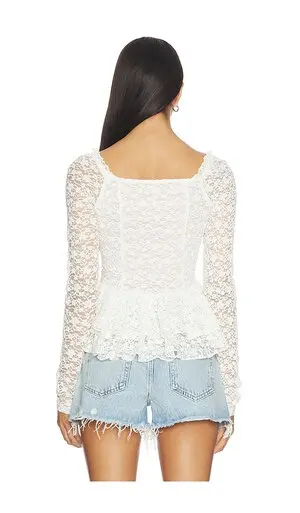 Free People Stella Long Sleeve Lace Top - Ivory