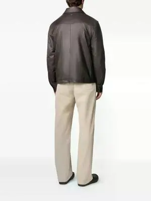 TOD'S Zipped Leather Overshirt