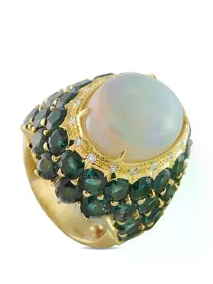 LB EXCLUSIVE 18k Yellow Opal And Tourmaline Ring
