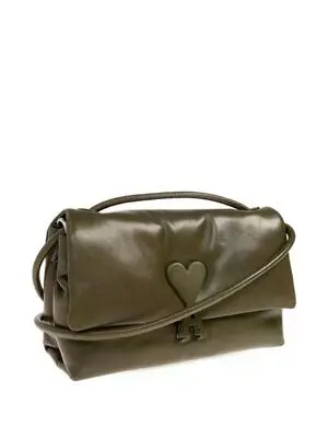 Ami Heart Logo Leather Tote Bag