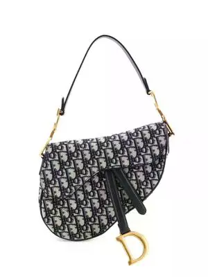 Dior Saddle Oblique Canvas Medium Shoulder Bag - Blue