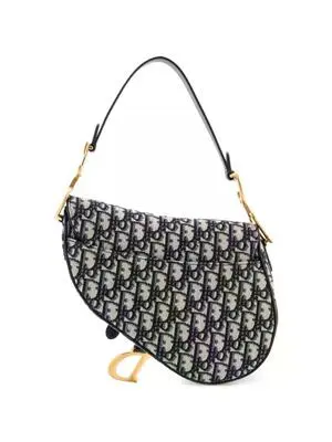 Dior Saddle Oblique Canvas Medium Shoulder Bag - Blue