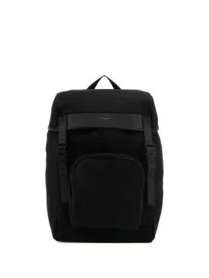 Saint Laurent City Leather-trimmed Backpack - Black