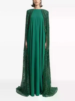 GEMY MAALOUF Beaded Cape Sleeves Maxi Kaftan