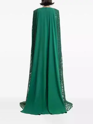GEMY MAALOUF Beaded Cape Sleeves Maxi Kaftan