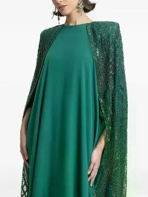 GEMY MAALOUF Beaded Cape Sleeves Maxi Kaftan
