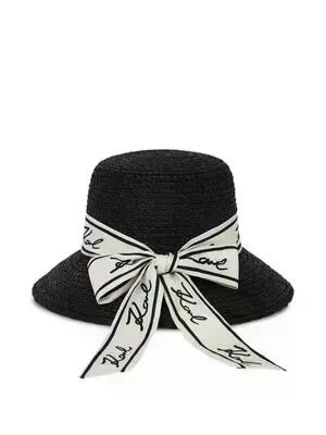 Karl Lagerfeld Signature Raffia Hat